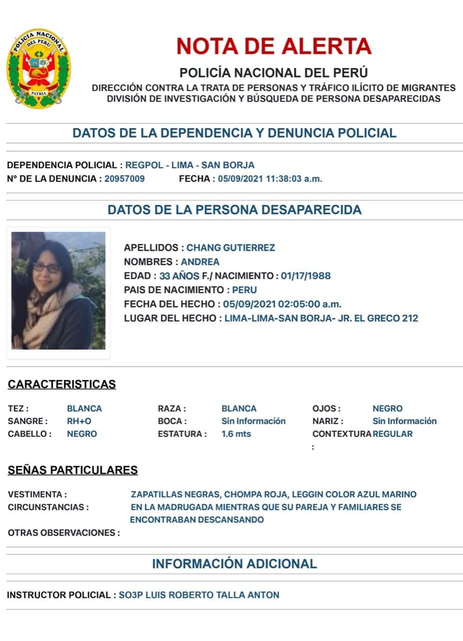 Octavio Espinoza on Twitter: "#Aviso #SeBusca ayúdanos a ubicar a Andrea Chang Gutierrez, su ...