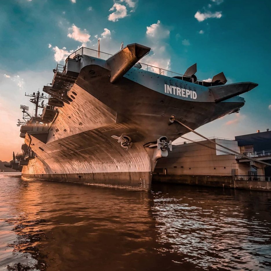 Intrepid Museum At Night