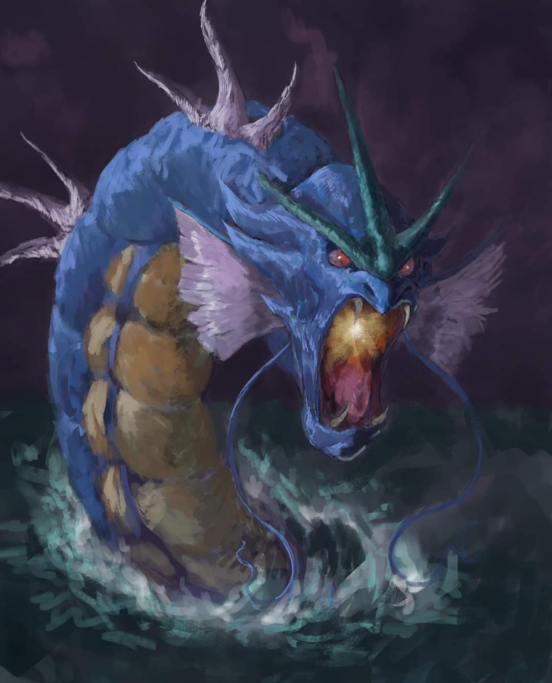 Gyarados Realistic Pokemon Fan Concept Gives Lucario And Gyarados A