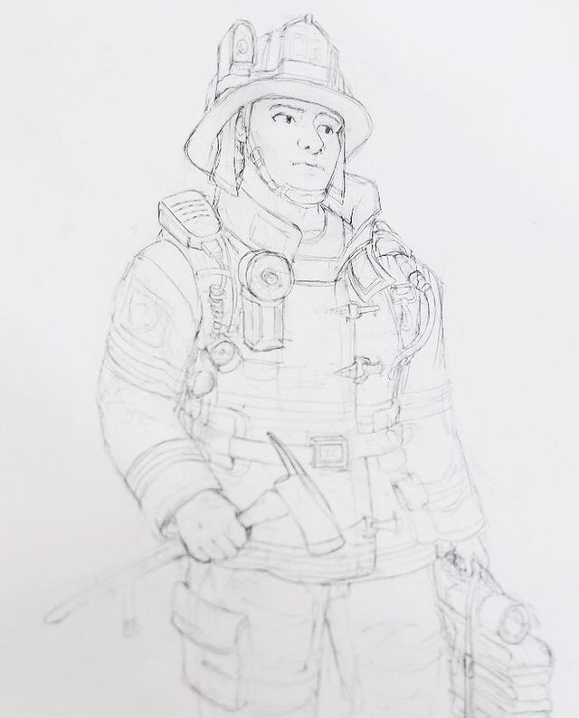 Firefighter Drawing
