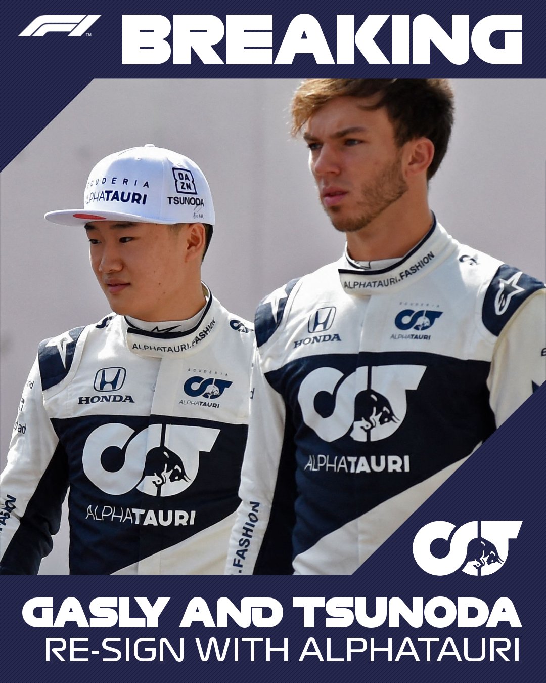 Formula 1 on Twitter: "BREAKING: Pierre Gasly and Yuki Tsunoda are confirmed at @AlphaTauriF1 ...