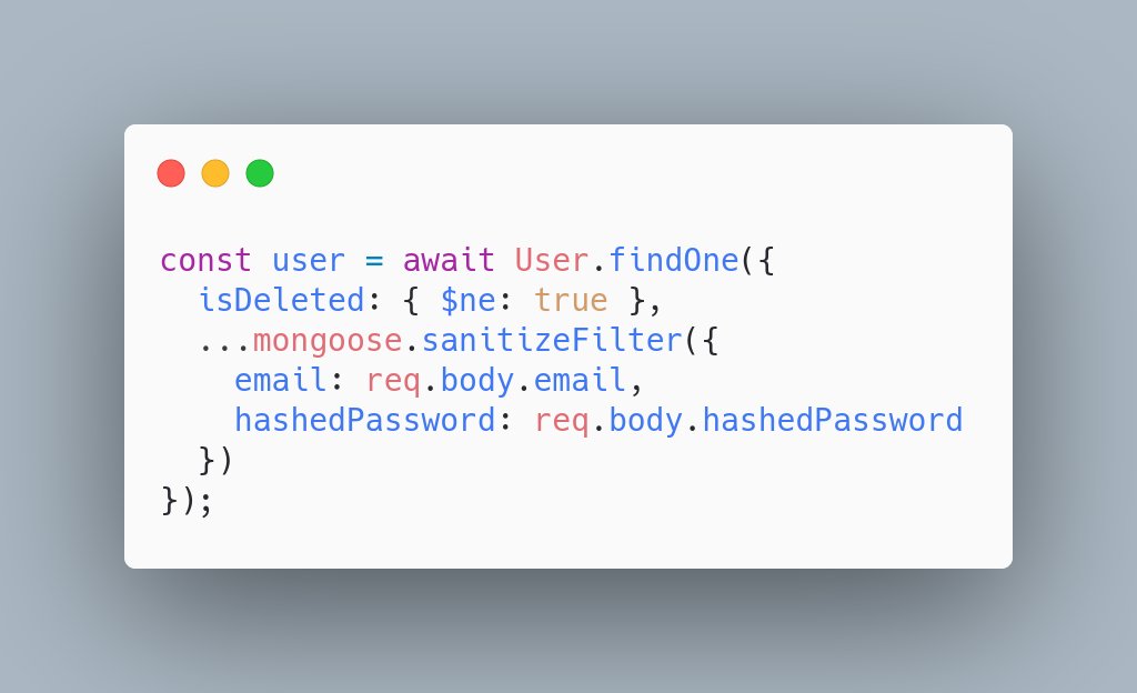 Mongoosejs On Twitter Mongoose S `sanitizefilter` Isn T Just A Query Option We Also Export