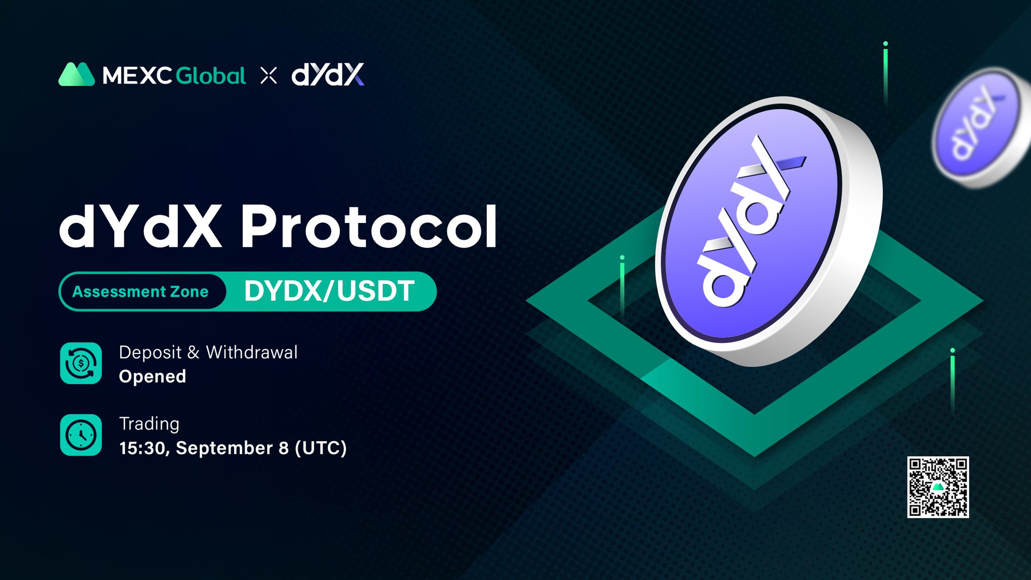 MEXC Global on Twitter: "MEXC will list $DYDX @dydxprotocol in the Assessment Zone under DYDX ...