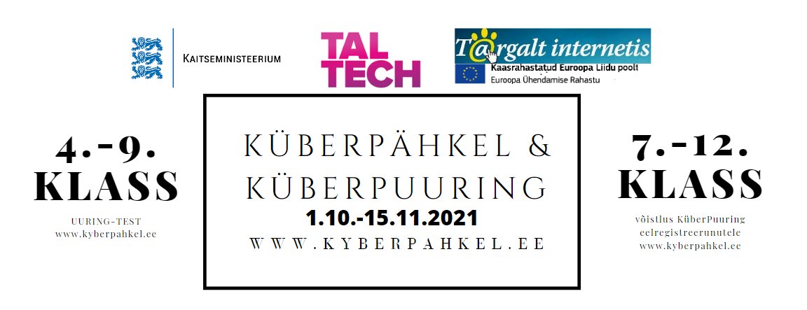 TalTech CyberCentre on Twitter: "📣 KüberPuuring võistluse eelvoor ootab koole registeeruma!! 📌 ...