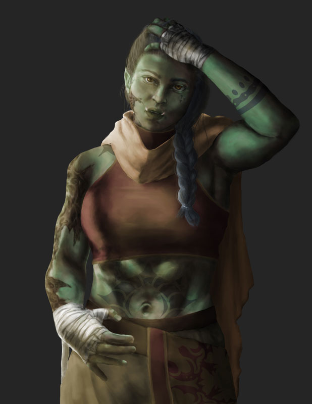 Female Half Orc Monk