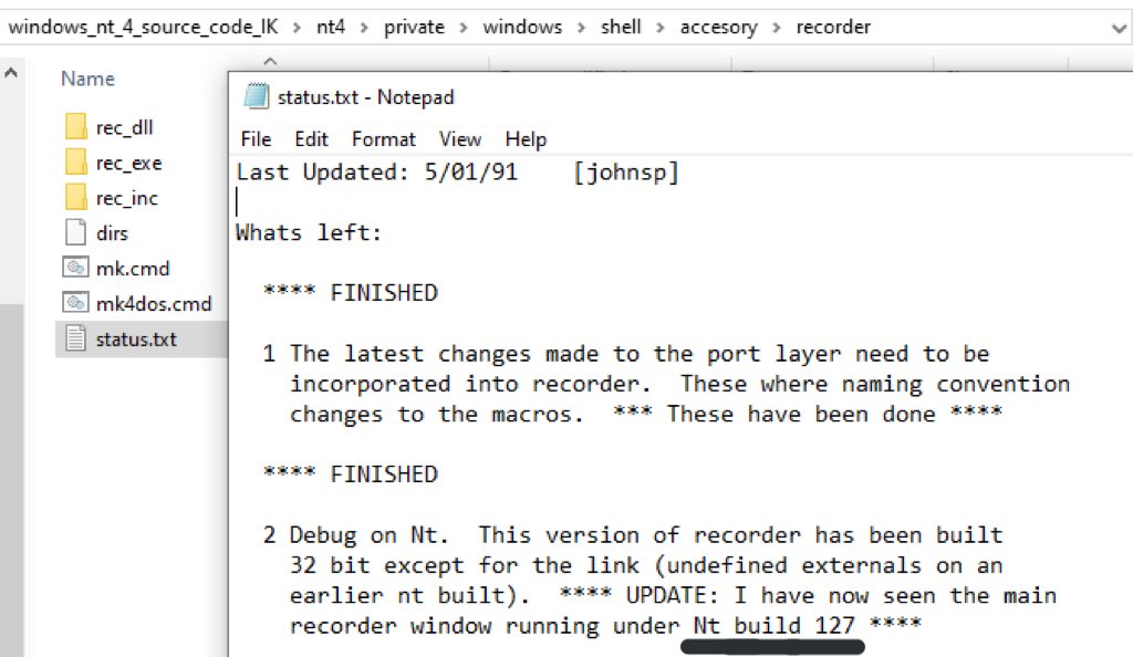 Source Code Windows Nt
