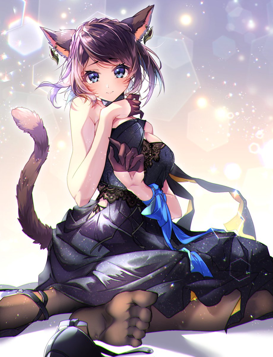 null 「skeb納品させていただきました…!(動悸息切れ) FFのミコッテちゃんですね～」|藤也タカヲ🌞お仕事募集中（短納期可）のイラスト