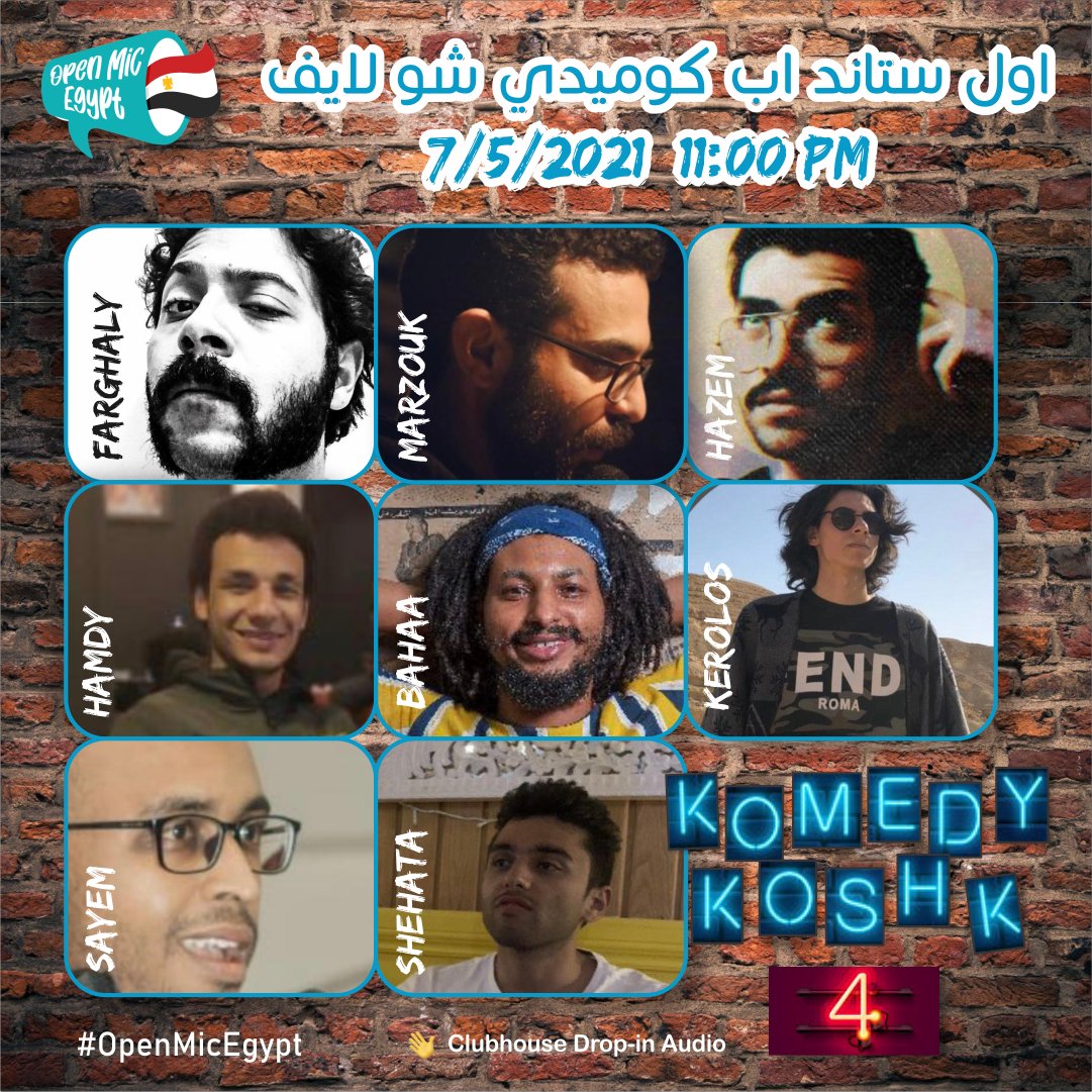 Open Mic Egypt on Twitter: "Komedy Koshk 4️⃣ ستاند أب كوميدي شو لايف - Open Mic Egypt Friday ...