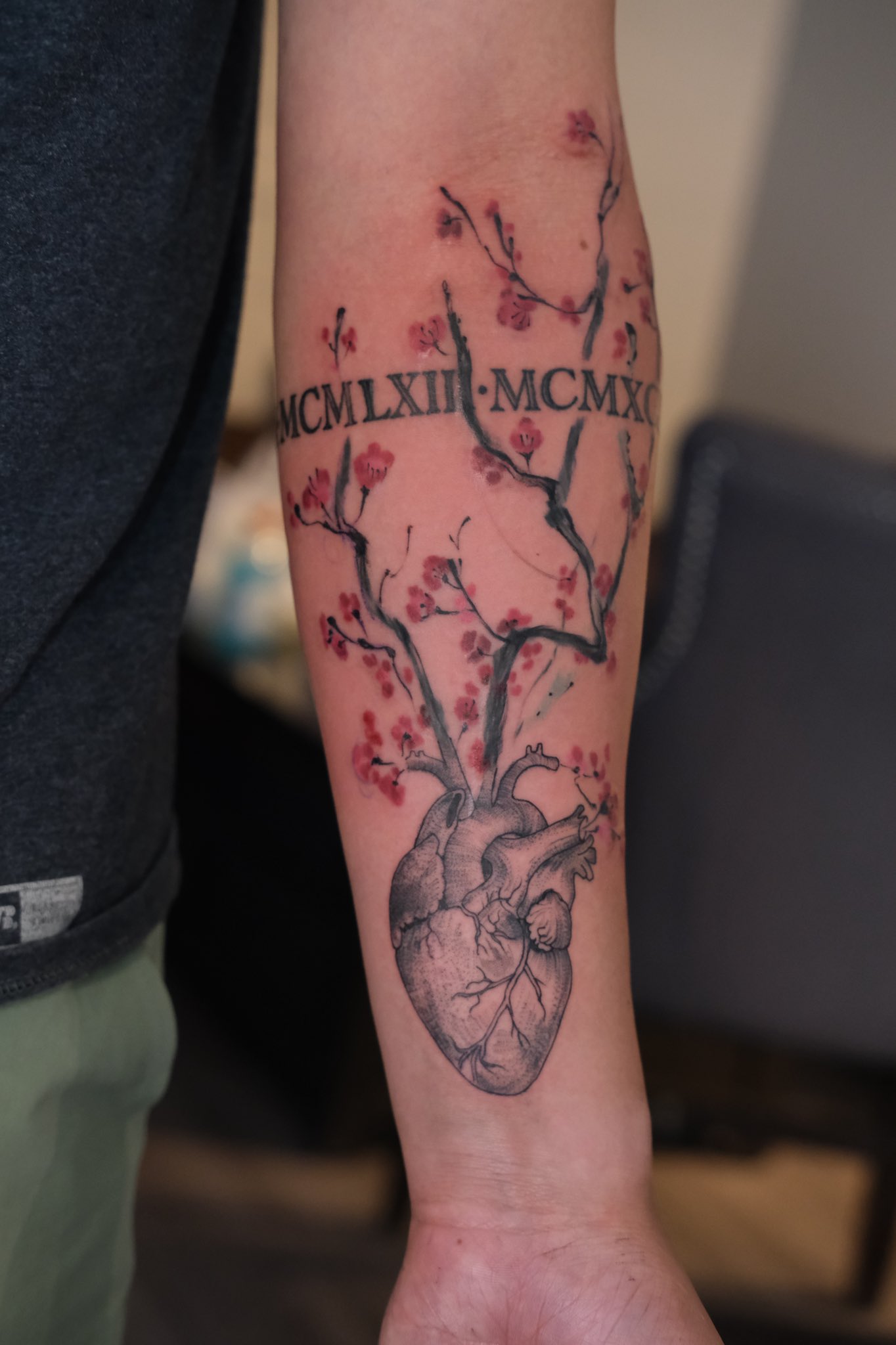 Anatomical Heart Tree Tattoo