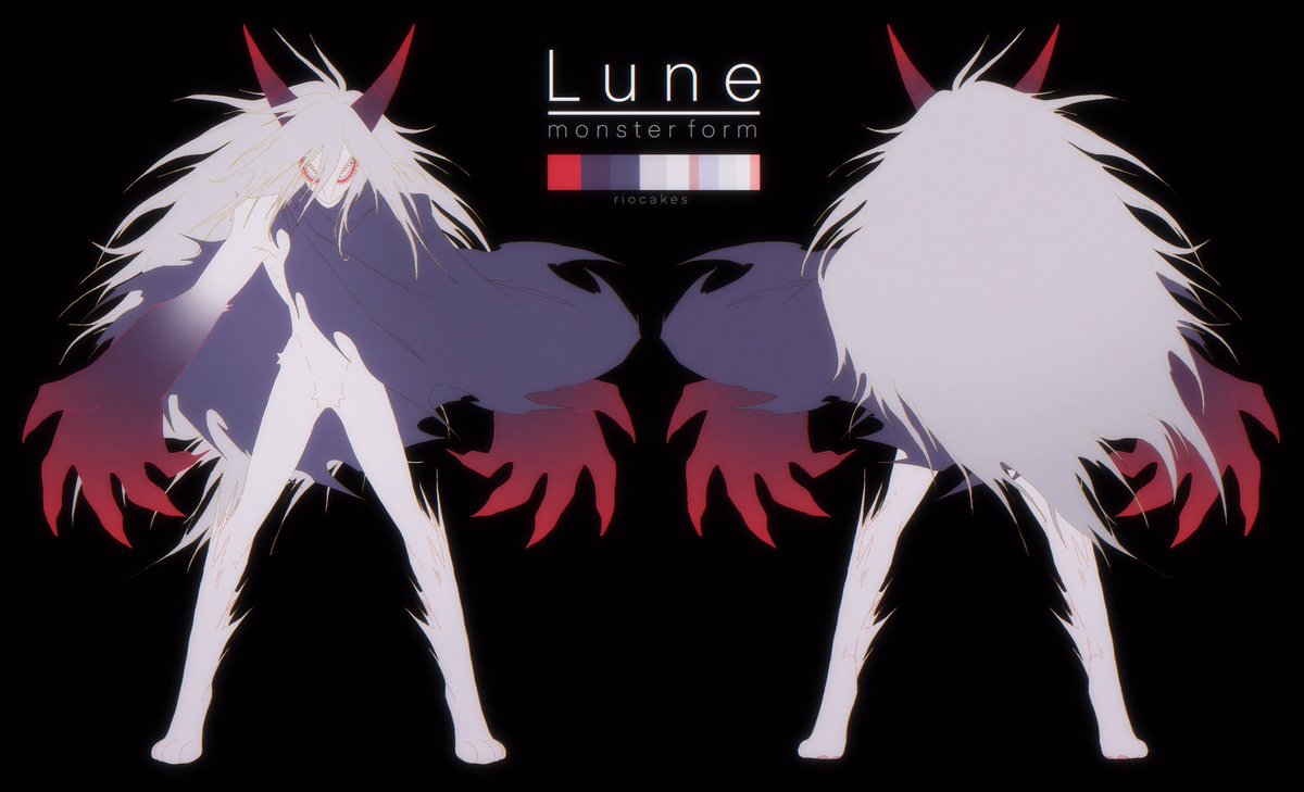 ratty tooty on Twitter: "RT @Riocakes: FIIINALLY made a proper ref sheet for Lune’s monster form"