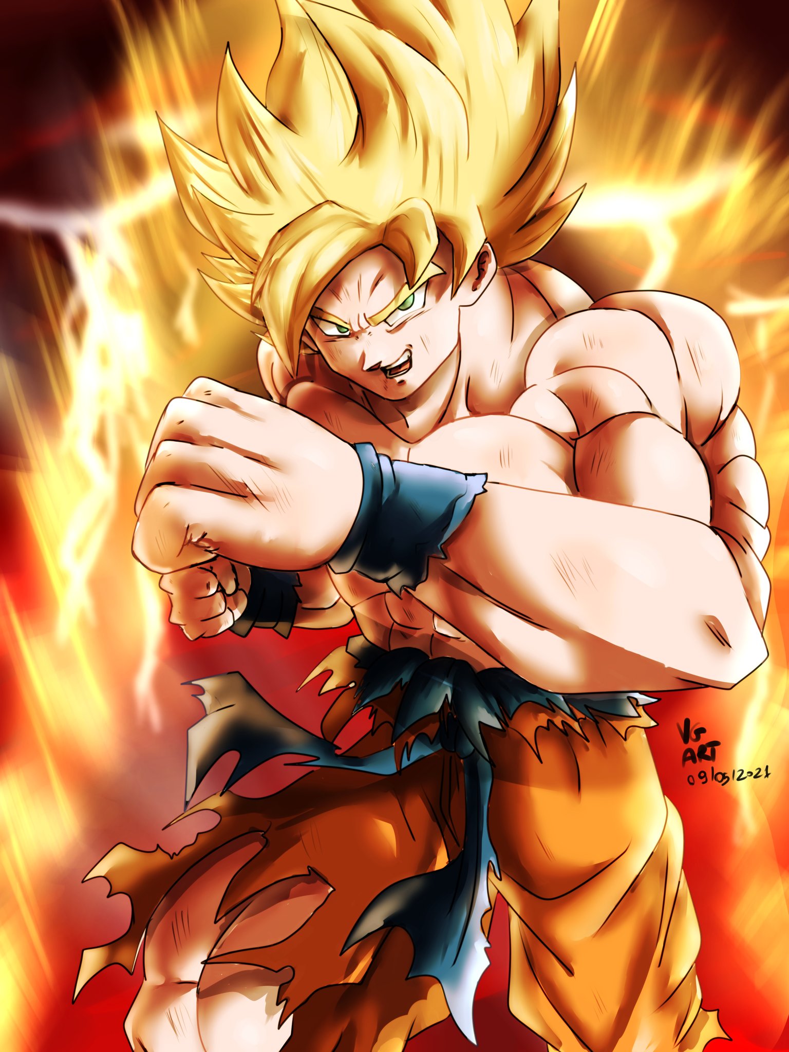 Vincent graphic art (commissions open, no NSFW) on Twitter: "Goku day piece!!! I made a version ...