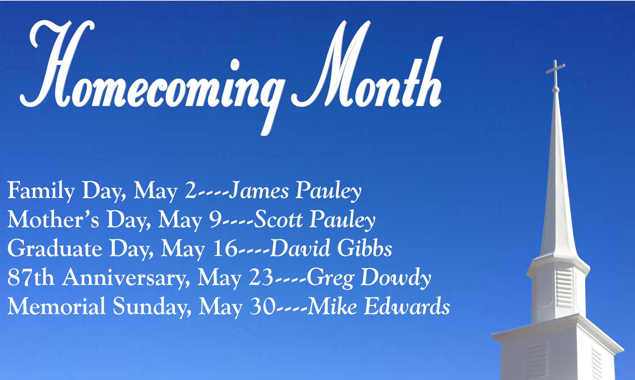 Church Homecoming Clipart