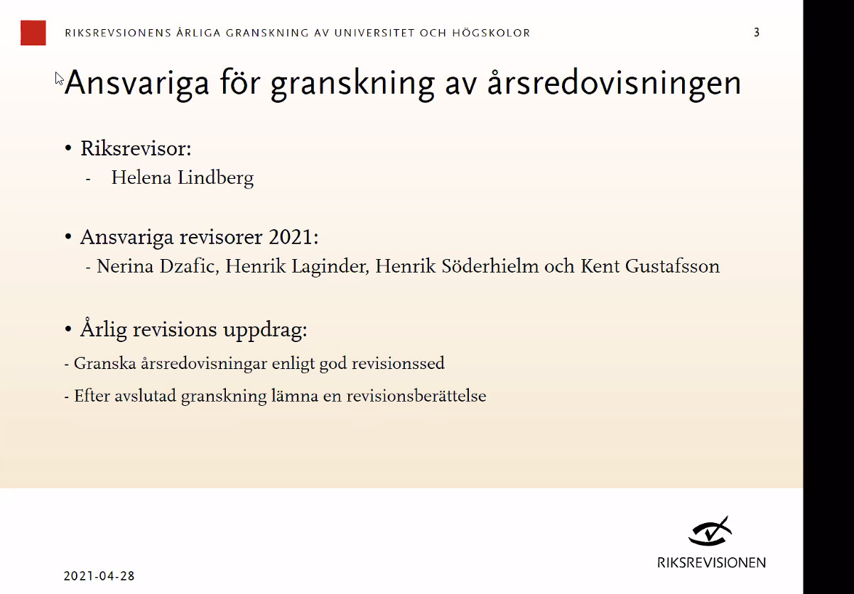 Kent Lundgren on Twitter: "Nu information från #Riksrevisionen @riksrevisionen, Nerina, om ...