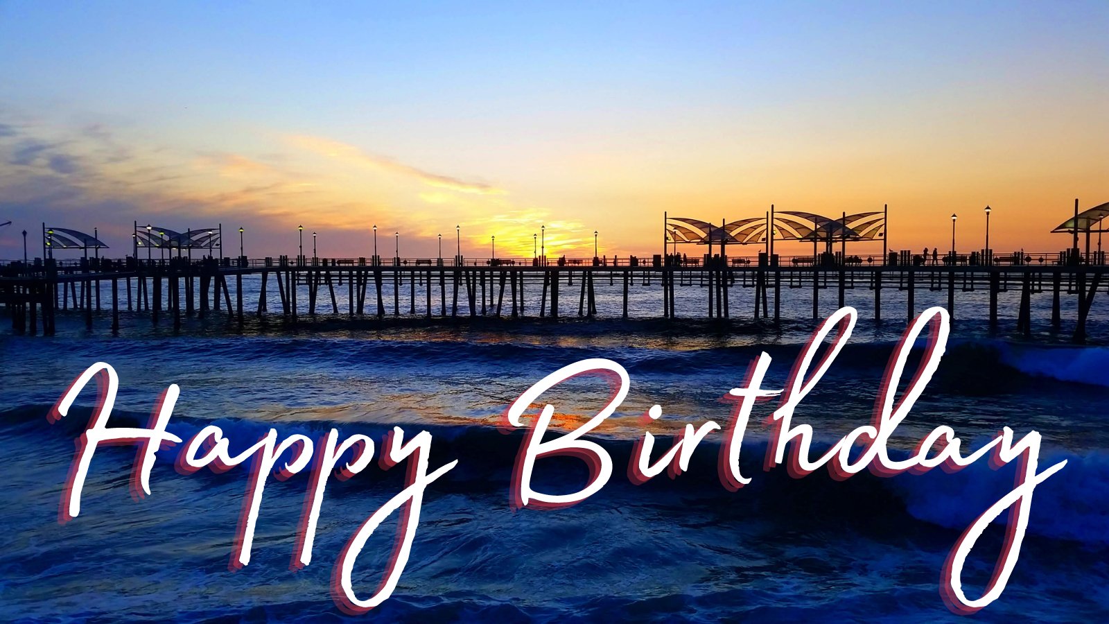 Happy Birthday Beach Sunset