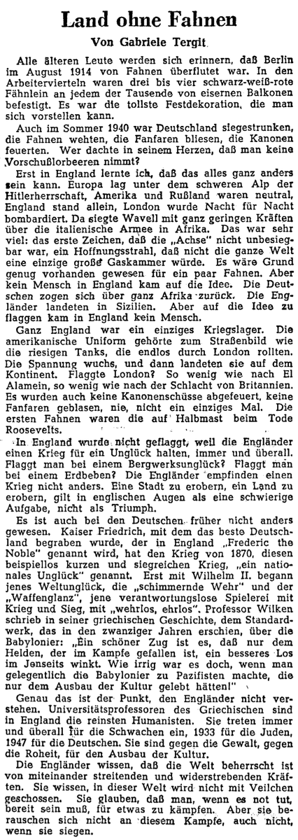 Markus Hesselmann on Twitter: "Gabriele Tergit über „Hetze gegen die Deutschen“, @Tagesspiegel # ...