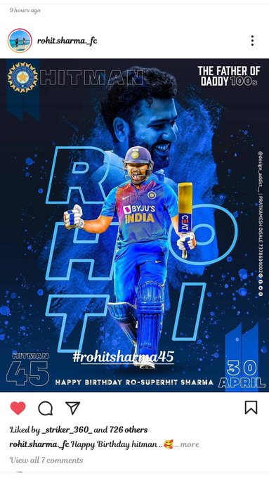 Rohit Sharma's Birthday Celebration | HappyBday.to