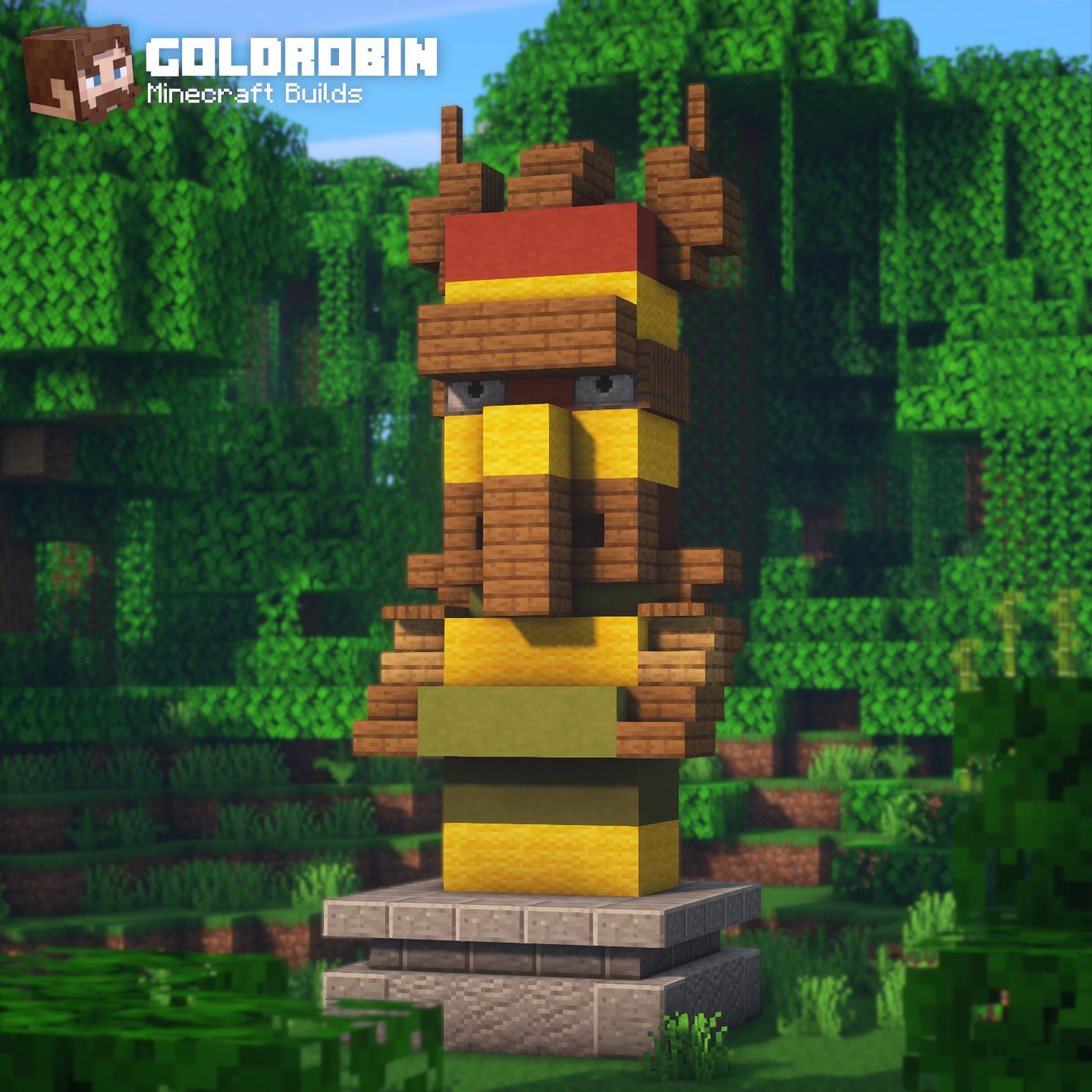 Minecraft Villager Head Statue
