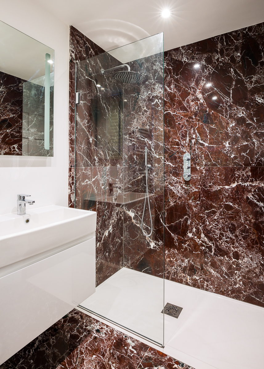 Red Marble Shower
