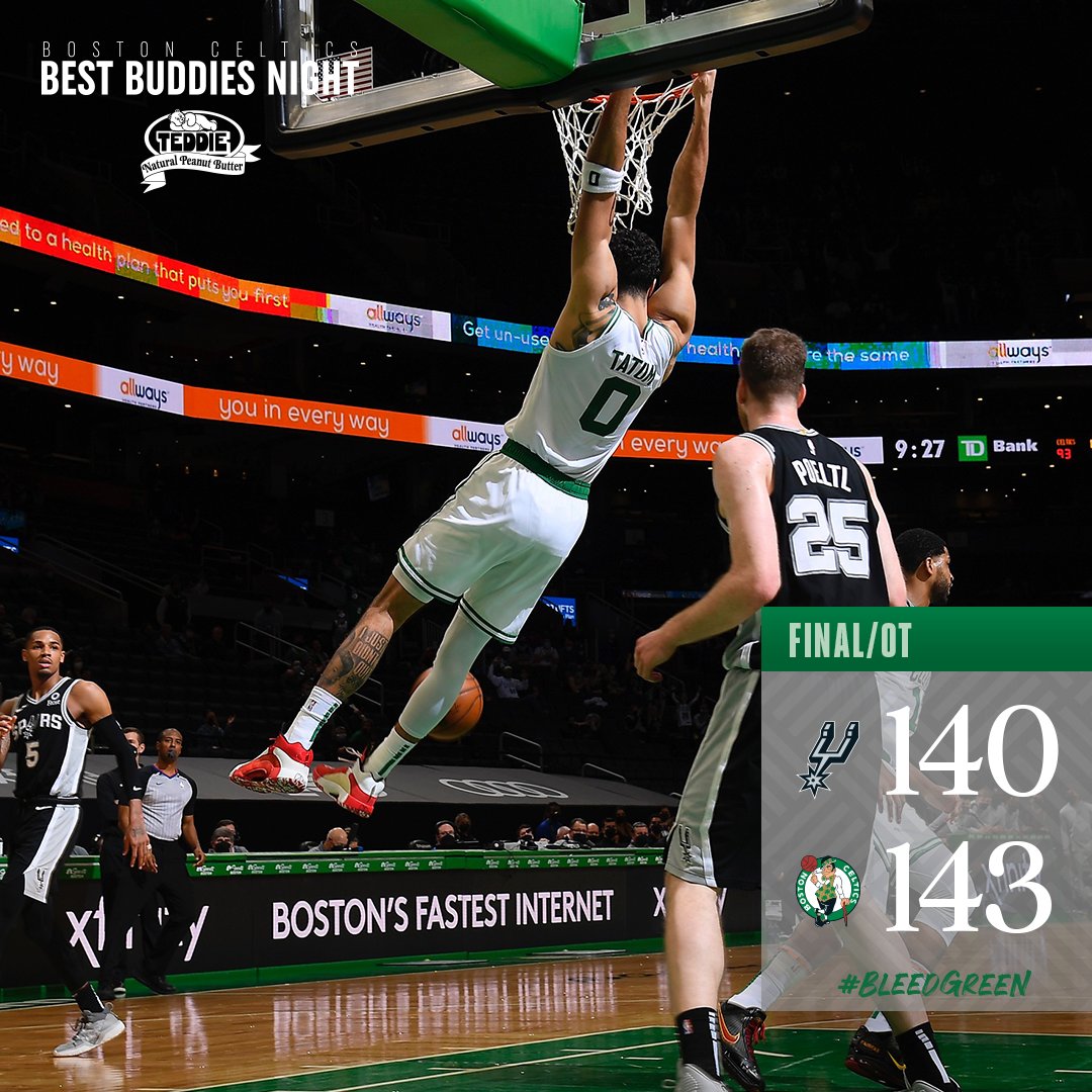 Boston Celtics on Twitter: "32-point deficit erased 60 points for Jayson Tatum 🔥 #CELTICSWIN ☘️ ...