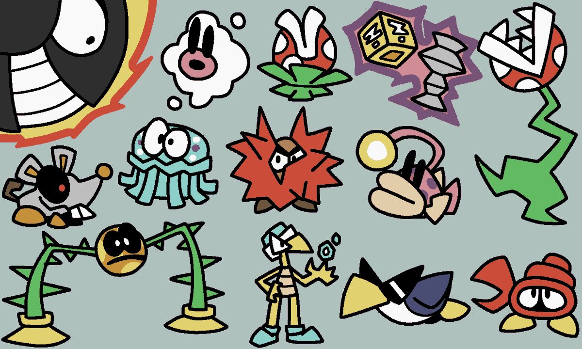 the enemies from New Super Mario Bros Wii