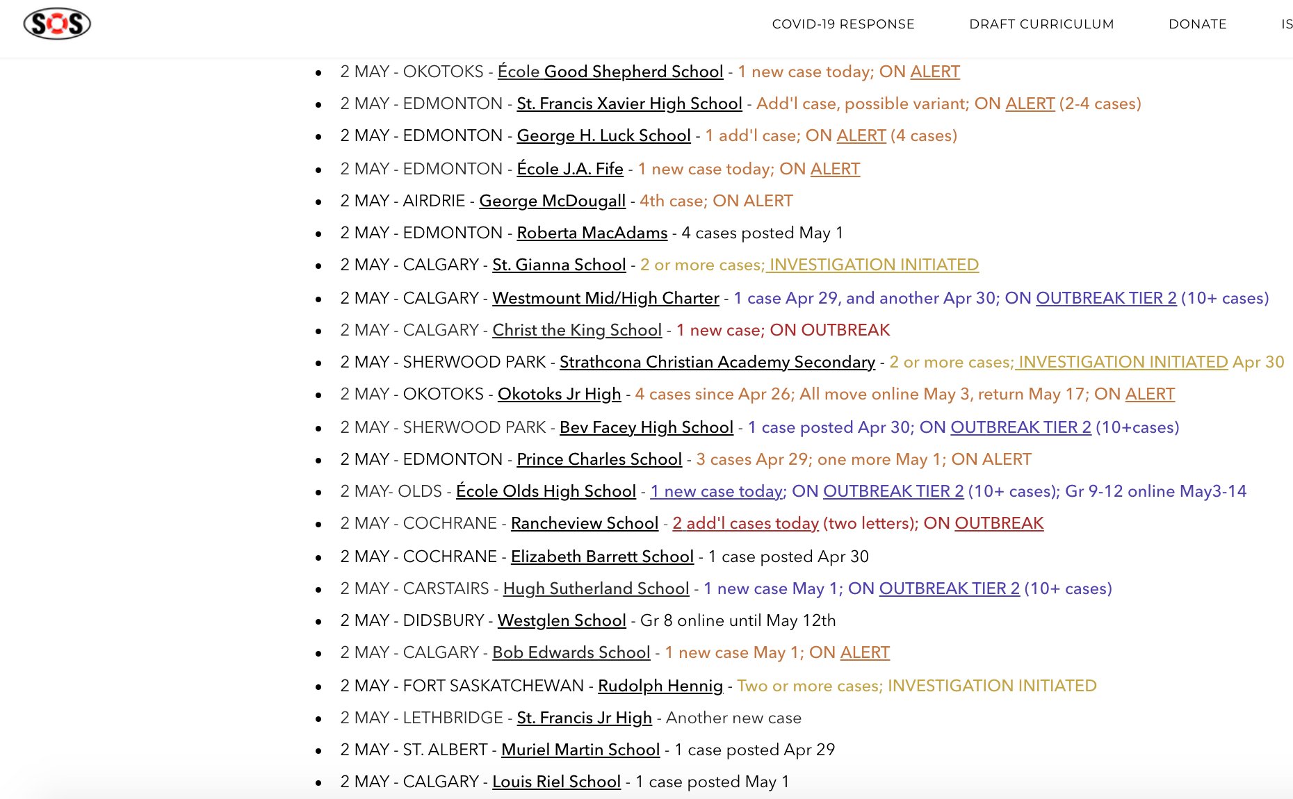Support Our Students on Twitter: "⚠ Sunday May 2 #ABEd Covid-19 Tracker ...