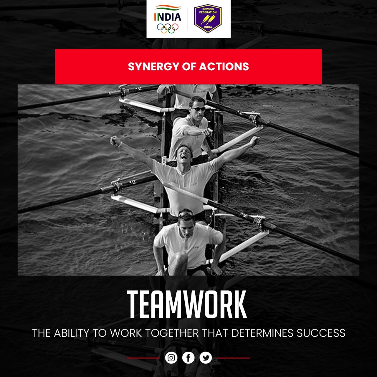 Teamwork Rowing Poster