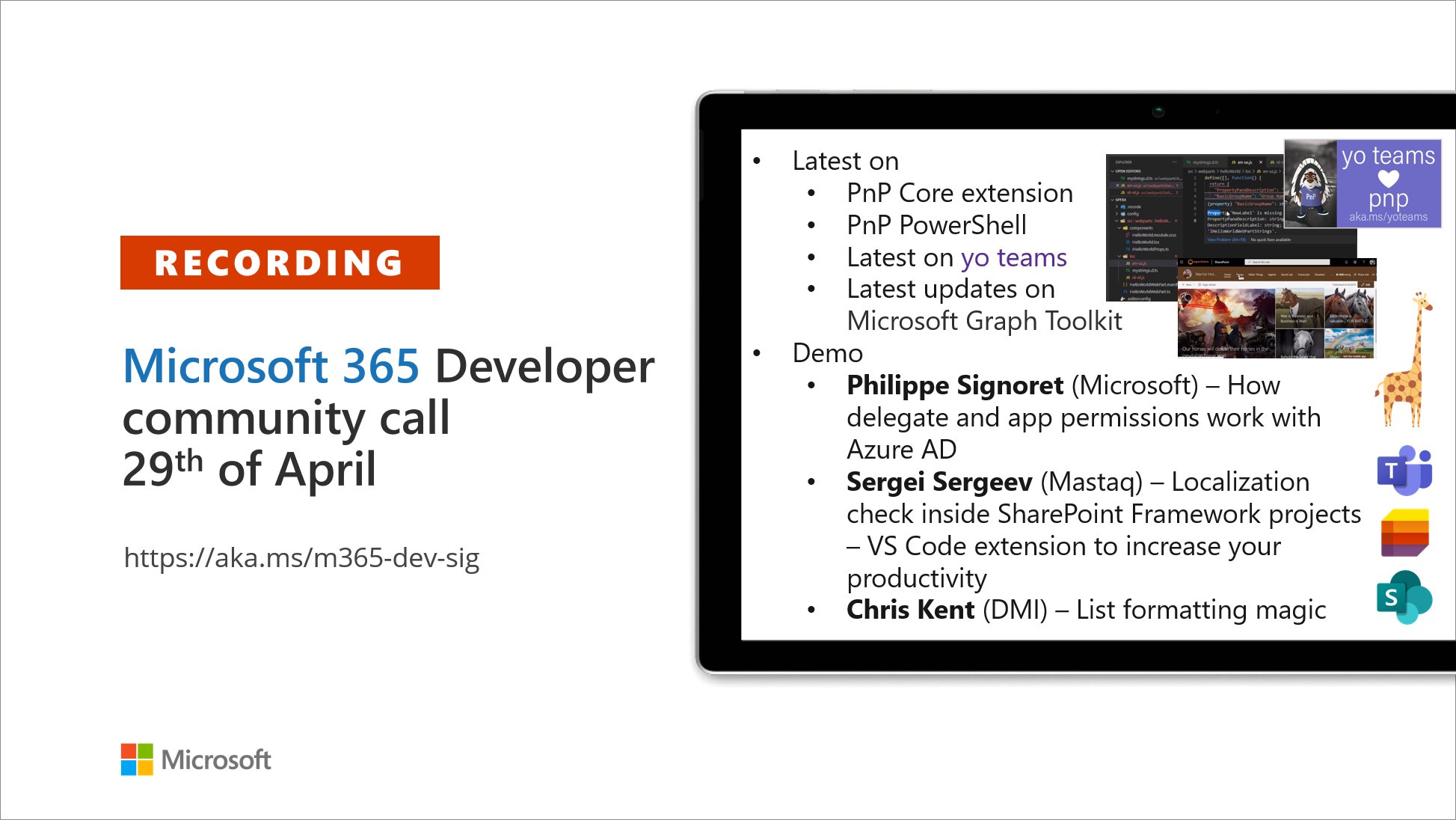 Microsoft 365 Developer on Twitter: "📼 Recording of the #Microsoft365dev community call 29th of ...