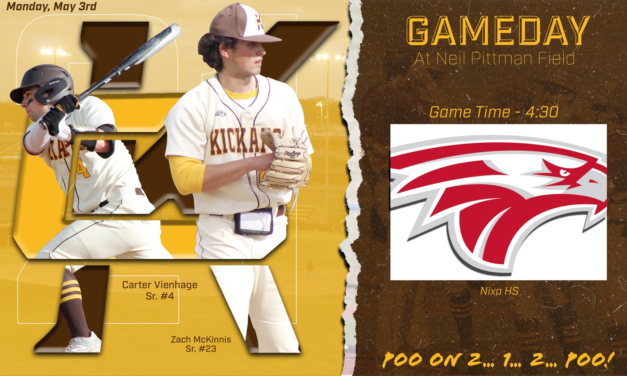 Kickapoo Baseball on Twitter: "Don’t miss this! It’s going to be good game! #J4Designs…