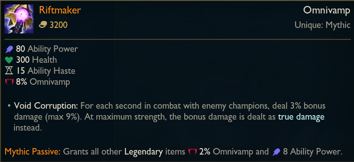 Spideraxe on Twitter: "Some Riftmaker changes on PBE, max stacks reduced to 3 from 5 and bonus ...