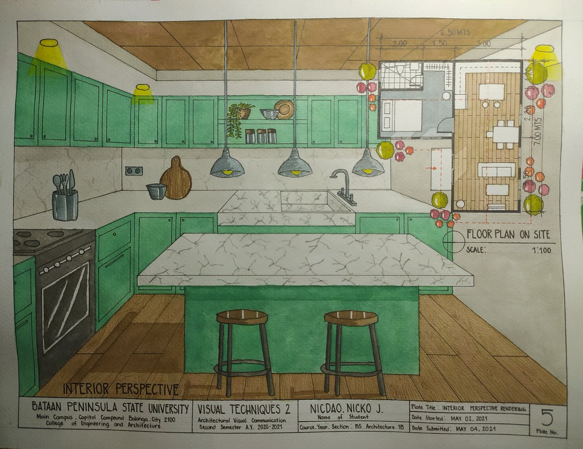 Kitchen Drawing Perspective