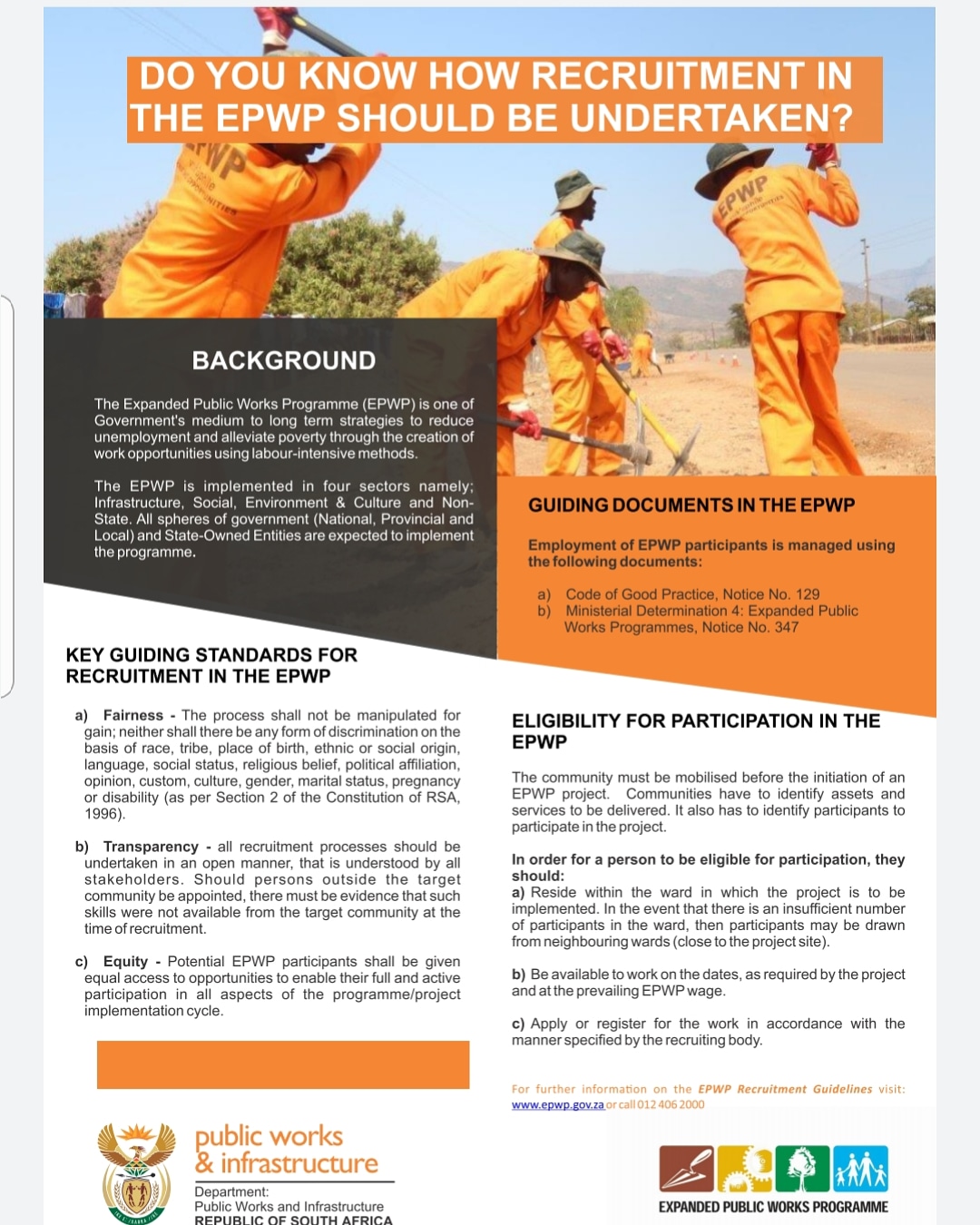 Expanded Public Works Programme Logo 28 June 2022 Media Release: