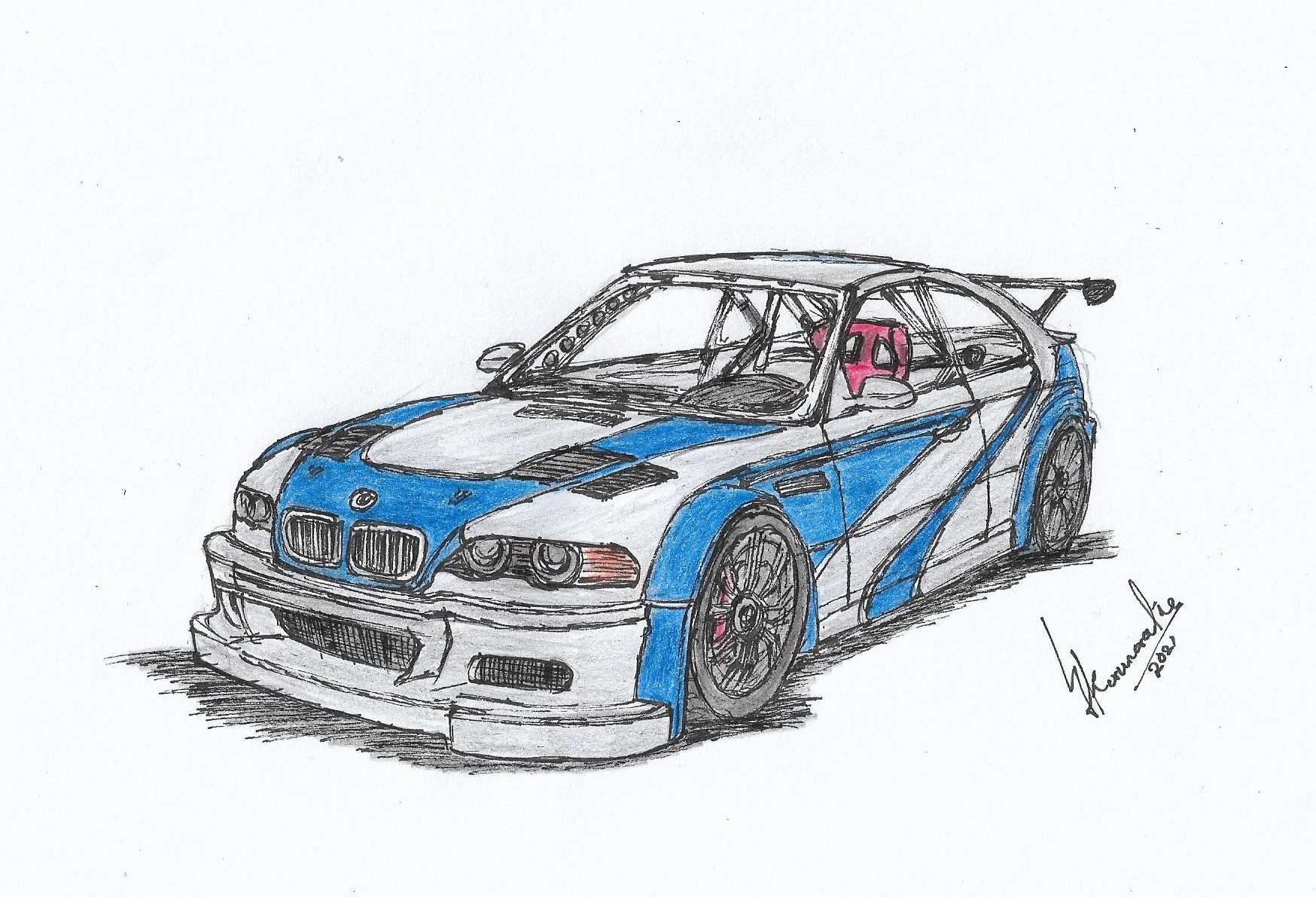 Car Drawings In Pencil Bmw