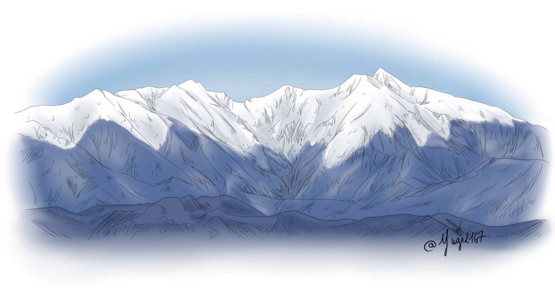 How To Draw Snowy Mountains