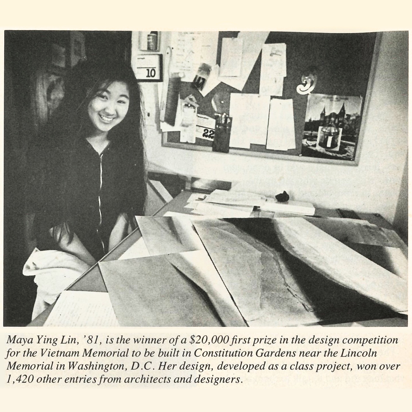 Yale University on Twitter: "#TBT May 6, 1981: Senior Maya Lin won a ...