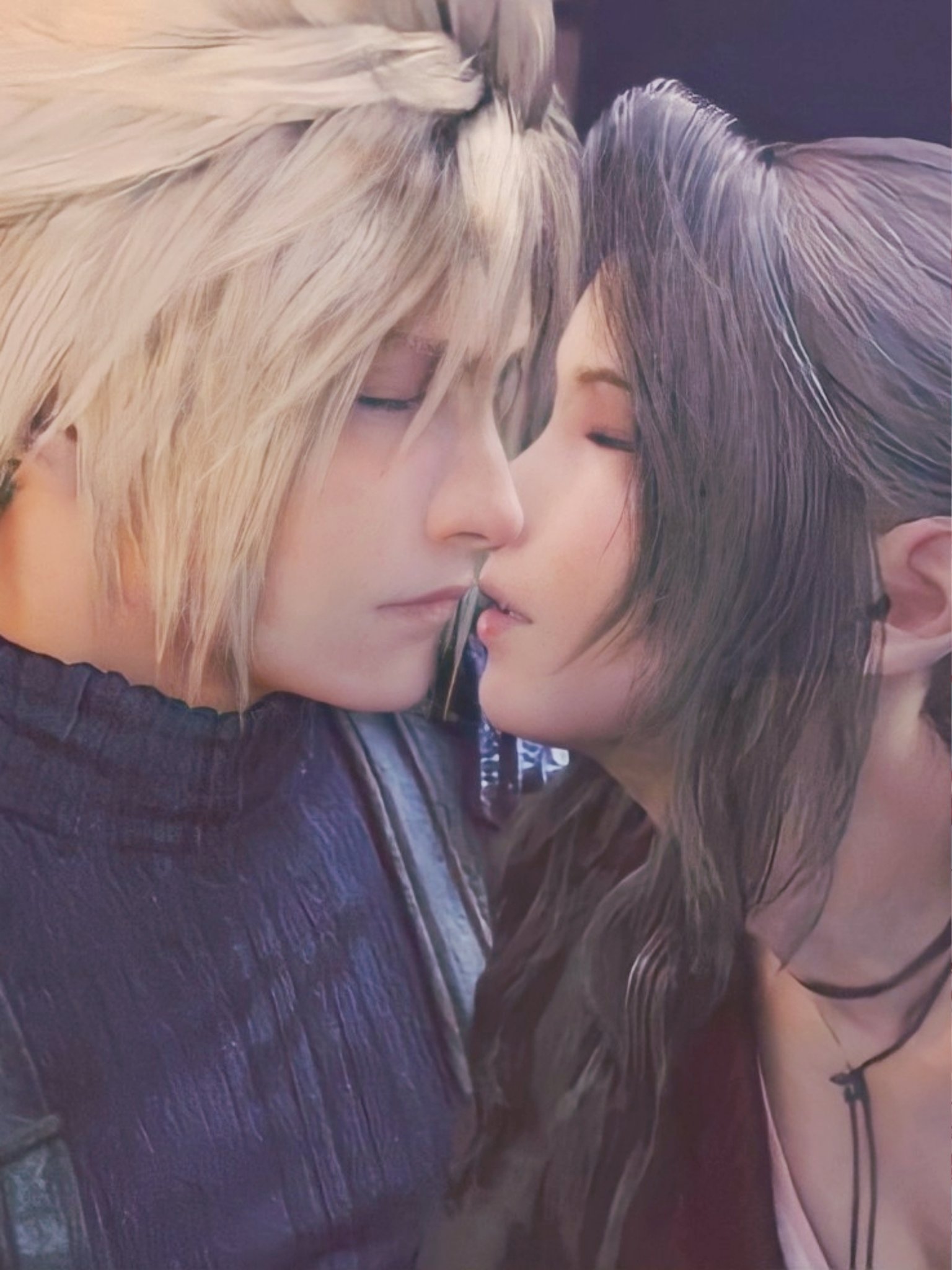 Final Fantasy Aerith And Cloud Kiss