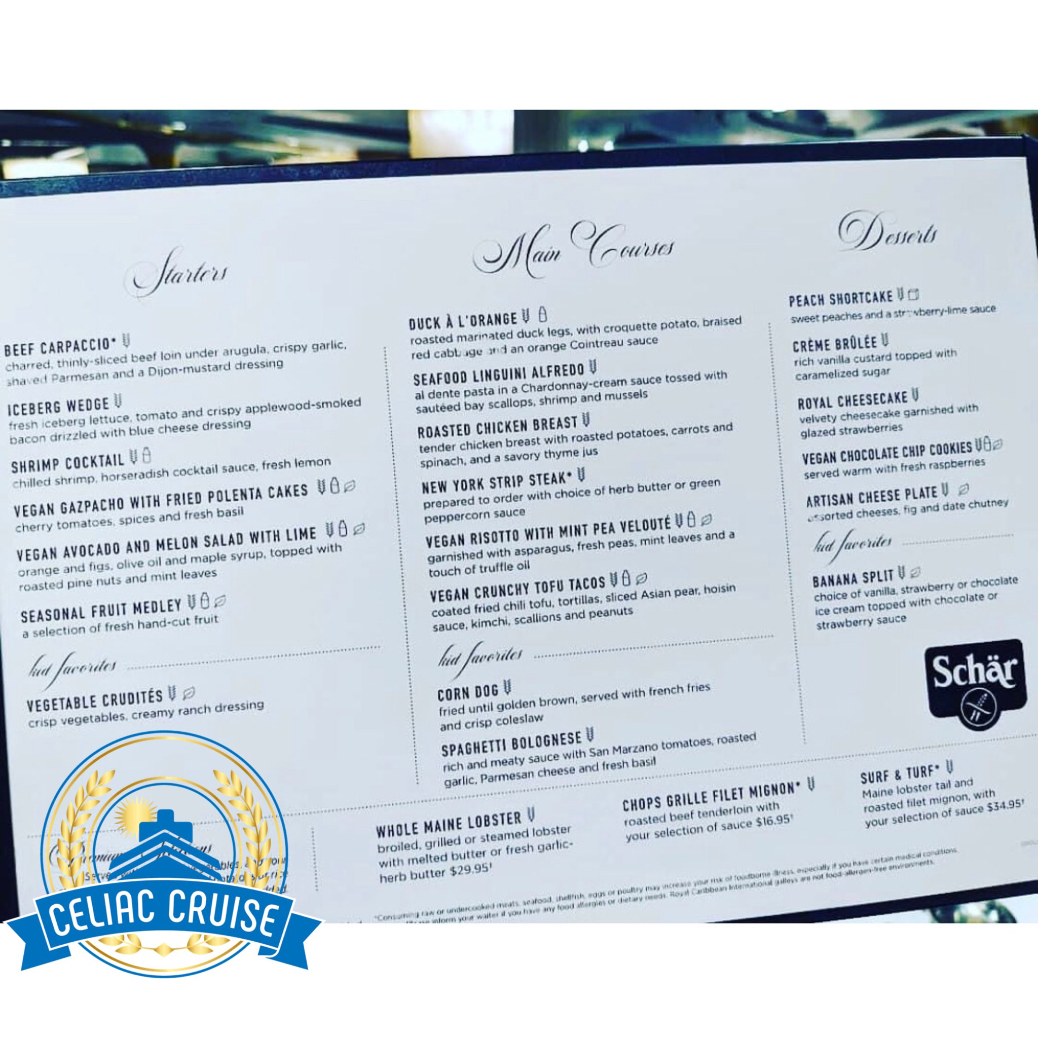 Oasis Of The Seas Menus Main Dining Room