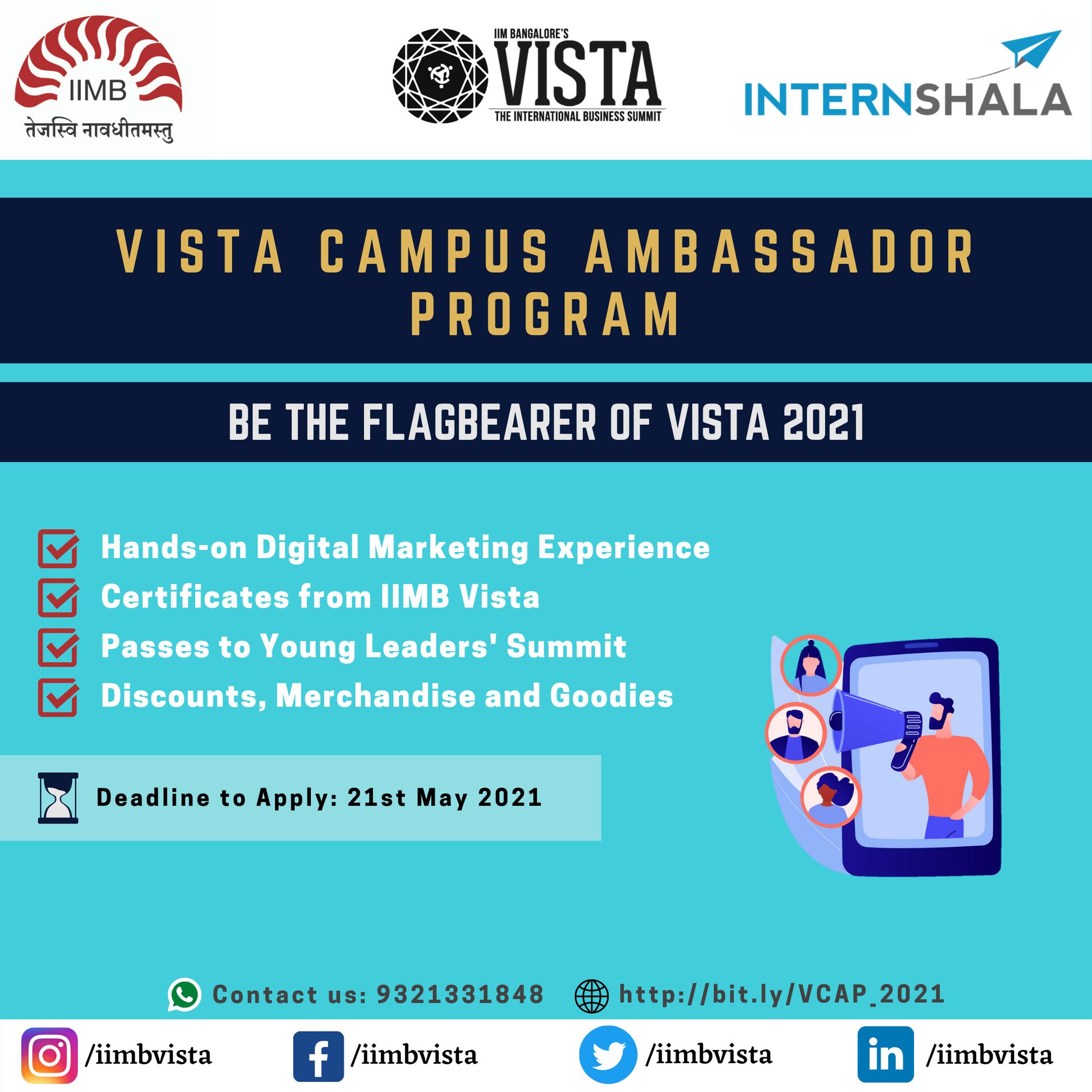 IIM Bangalore's Vista on Twitter: "Vista Campus Ambassador Program is here! Apply now - https ...