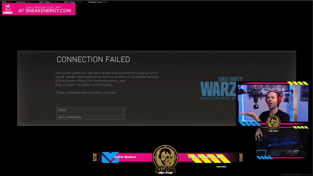 Remember the unfairs ban that happened on Cold War ? Same thing is ...