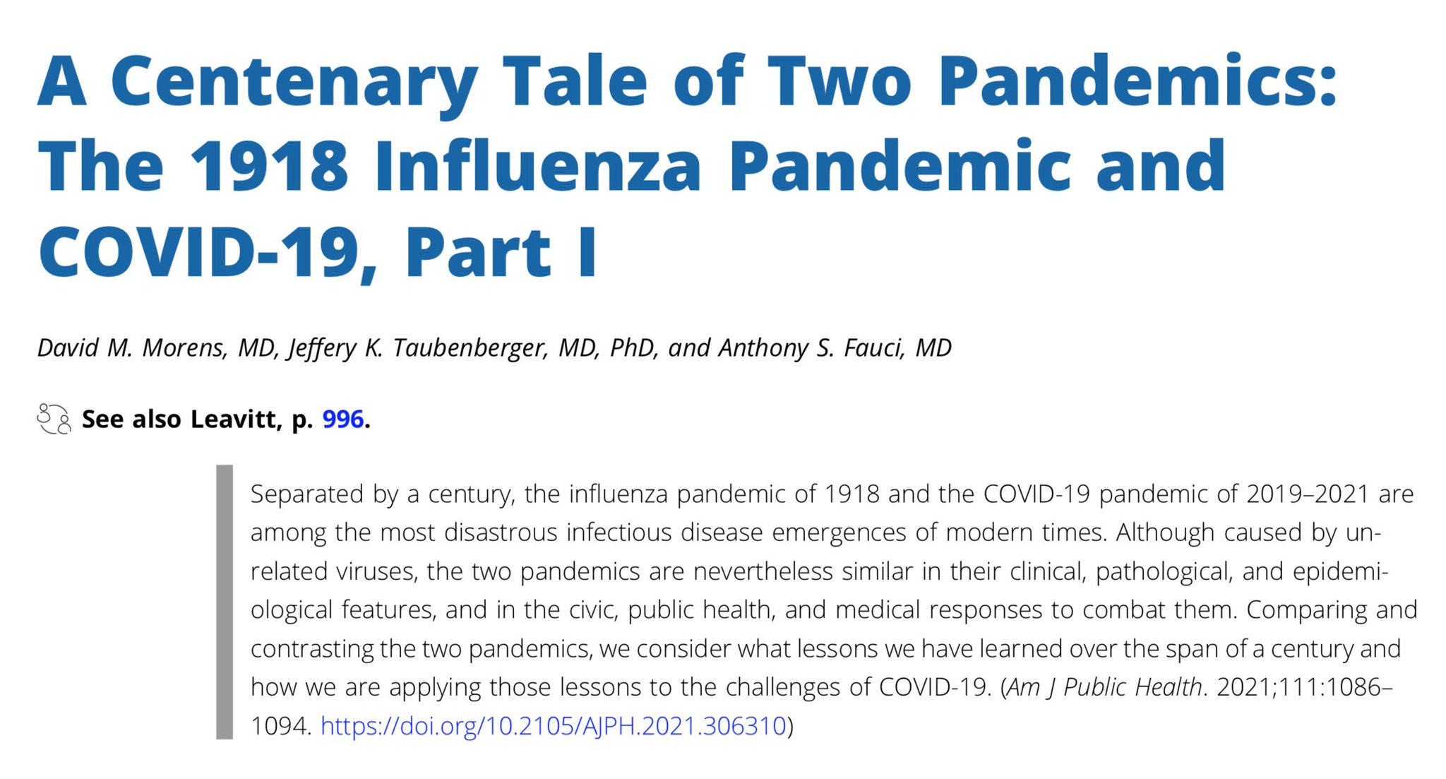 AJPH on Twitter: "Now available online: "A Centenary Tale of Two ...