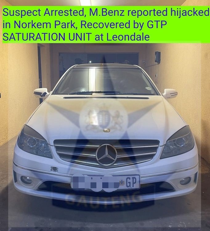 GTP Gauteng Traffic Police on Twitter: "GTP SATURATION UNIT SUCCESS Suspect Arrested, Hijacked M ...