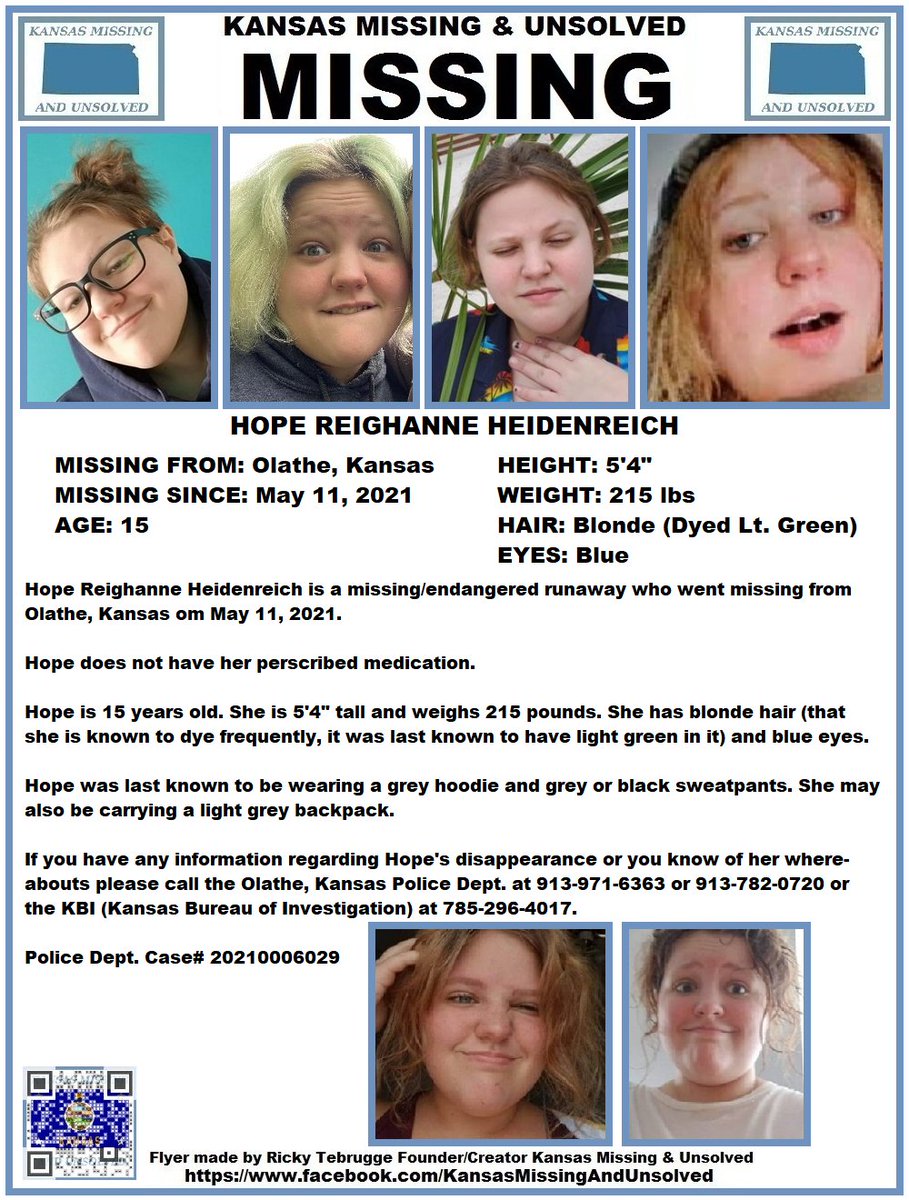 KS Missing&Unsolved - Ricky Tebrugge - FDR/CREATOR on Twitter: "#UPDATE #MissingPerson #Missing ...