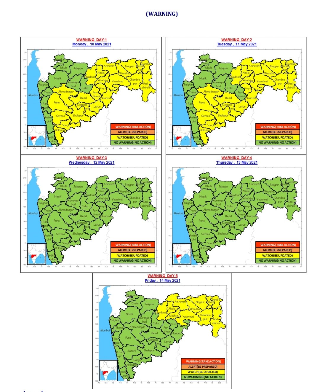 K S Hosalikar on Twitter: "Severe weather warnings issued by IMD for 10-24 May 2021 for ...