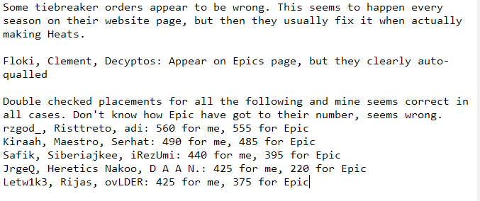 Kinch Analytics on Twitter: "Some of you asking about the official Epic Series Points here ...