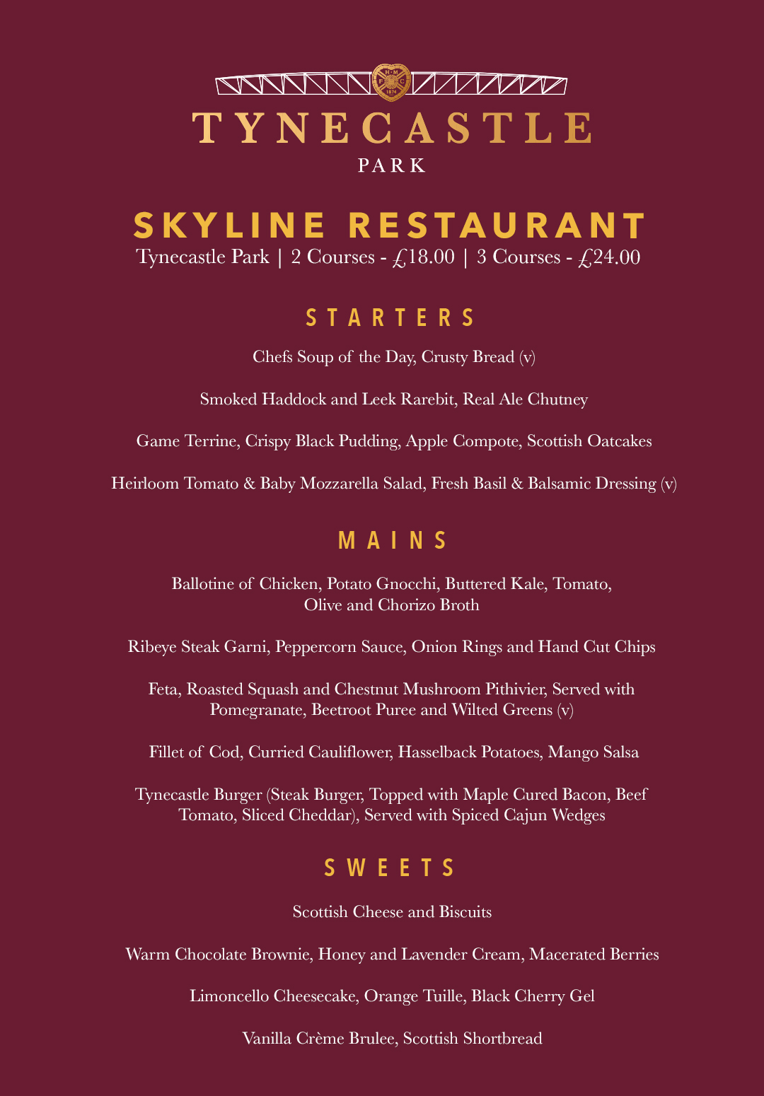 Skyline Restaurant Menu
