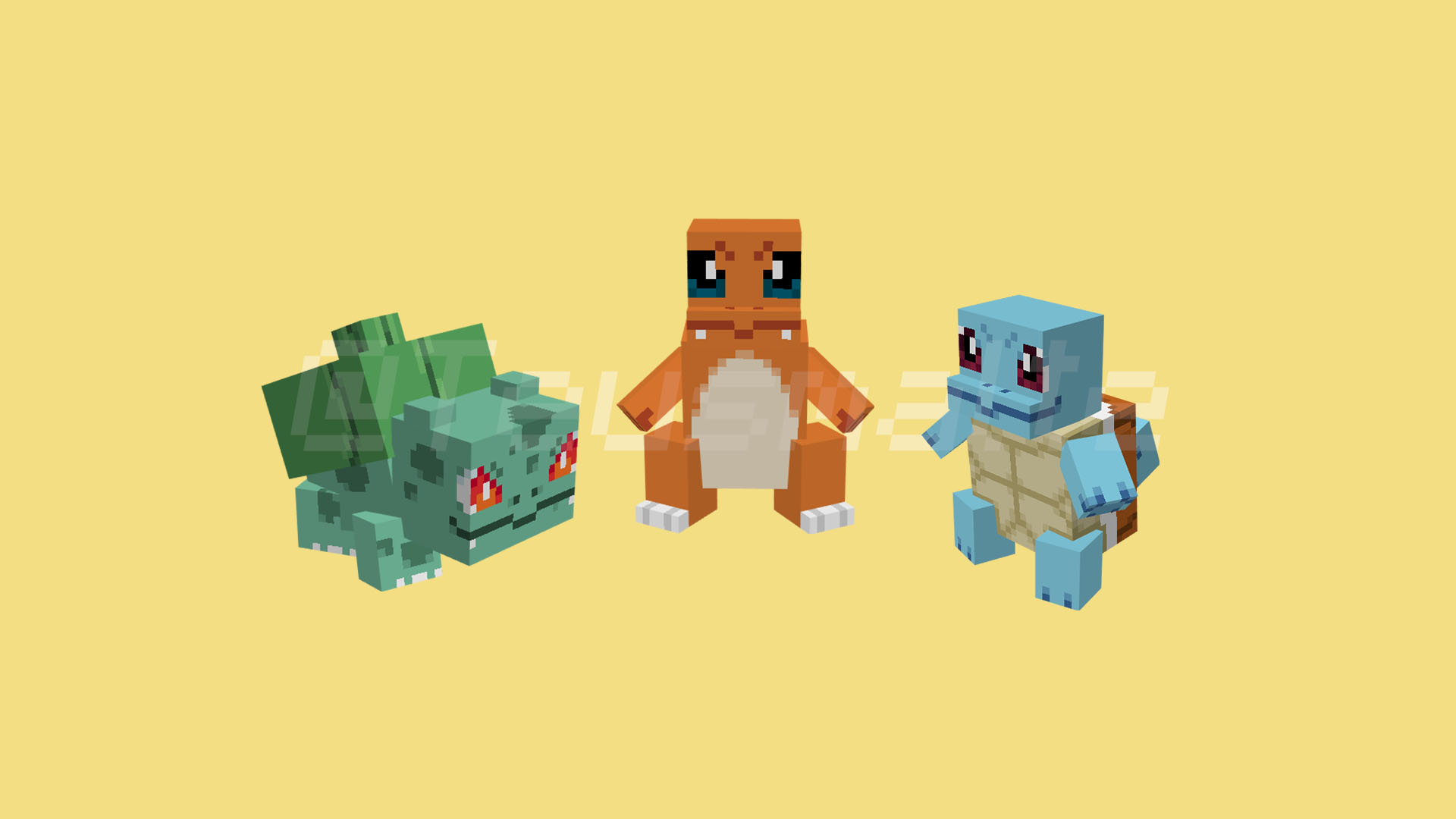 Pixel Art Minecraft Pokemon Starters