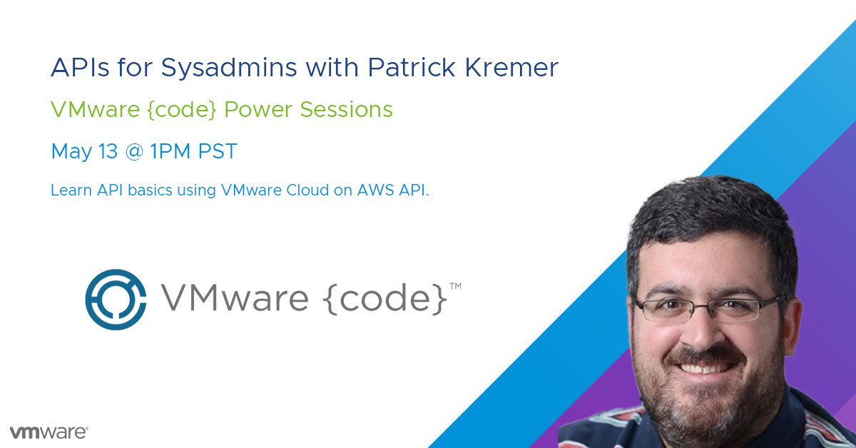 VMware {code} on Twitter: "TOMORROW! Join us for @KremerPatrick Power Session "Modernize Your ...