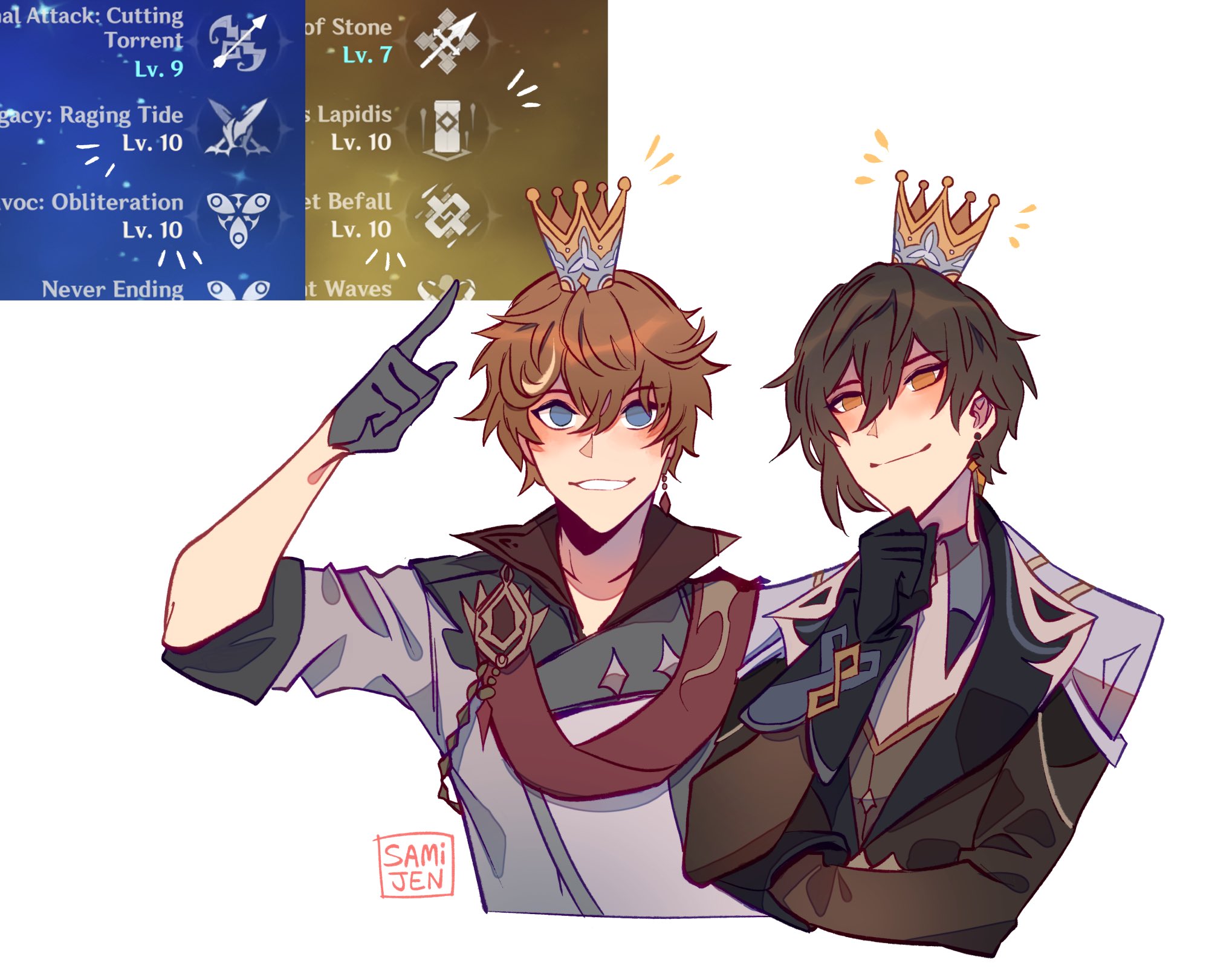 samijen CLASS101 on Twitter: "finally,, lvl 10 *crowns their ahoges* https://t.co/nLQCmFbG3J ...