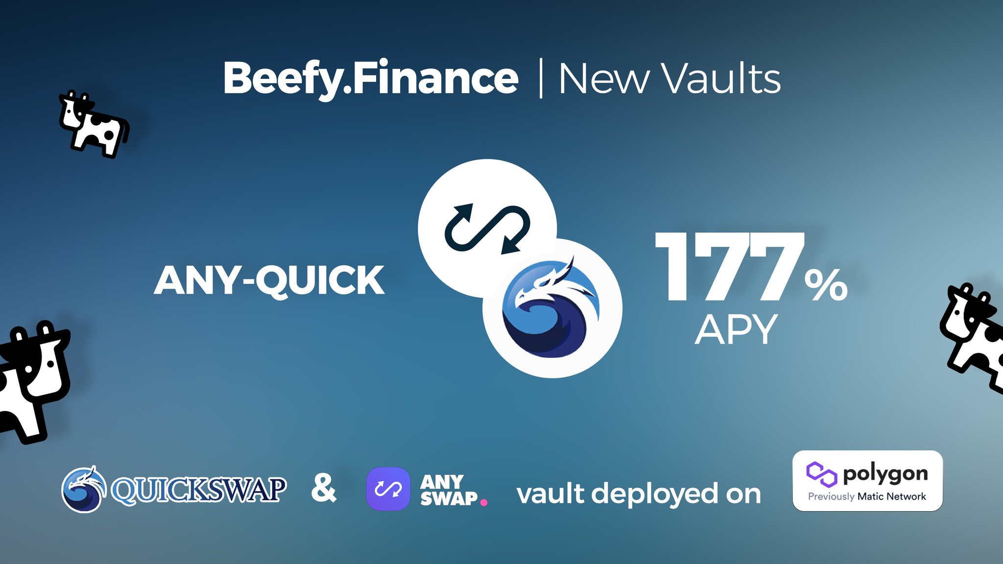 Beefy Finance on Twitter: "🚀 You can now stake your $ANY / $QUICK LP on https://t.co/lOeIIFllai ...
