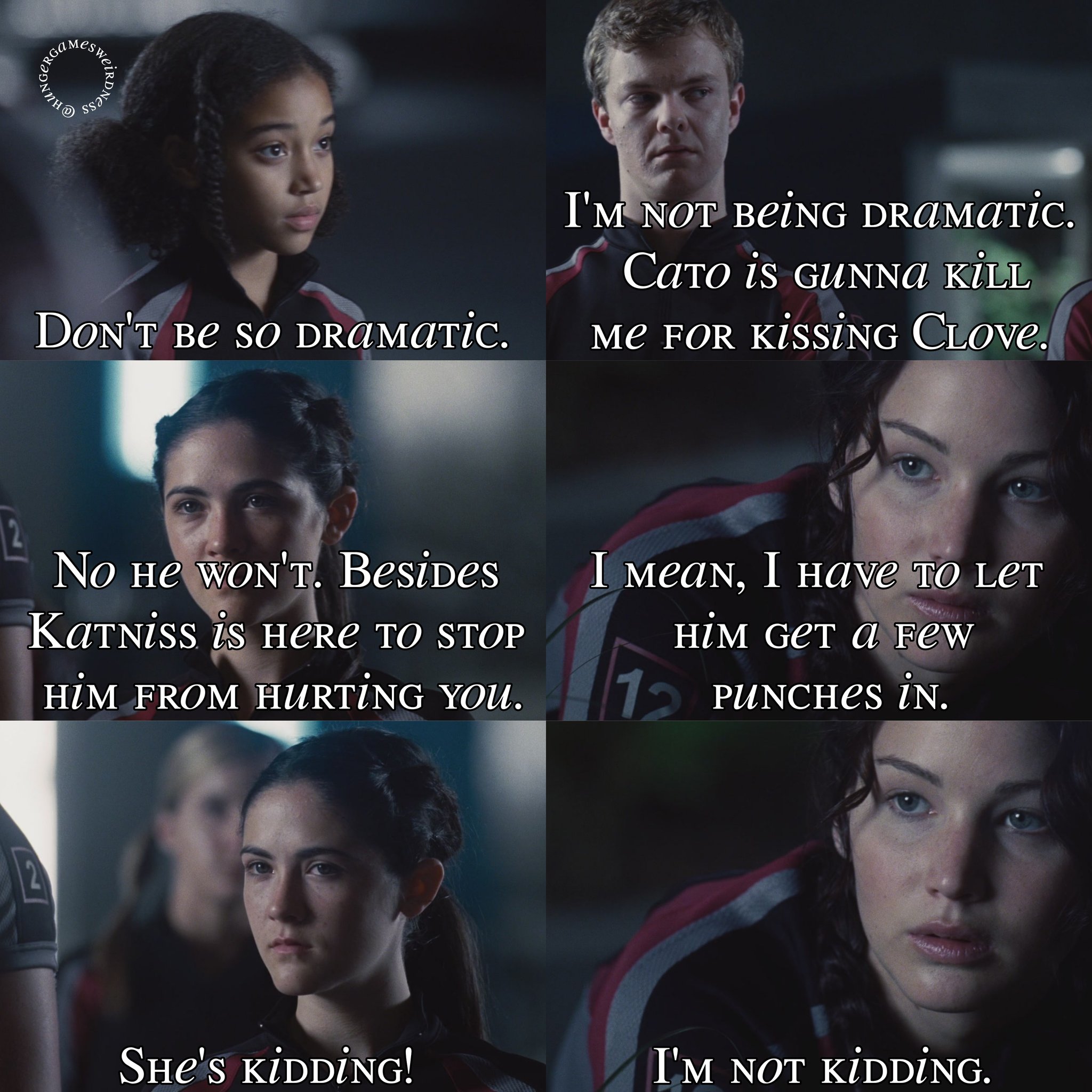 Hunger Games Cato And Clove Kissing