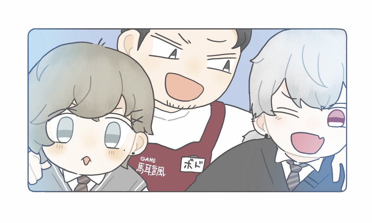 「ゲーセンのにーちゃんと男子高校生感あって楽しい #かな絵 #KuzuArt #馬耳say風WIN 」飫米もちの漫画